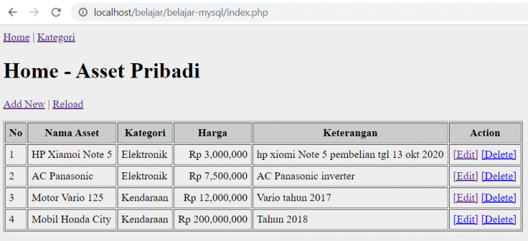 Membuat CRUD dengan PHP MySQL HTML CSS JS (part 7) – Rasupe